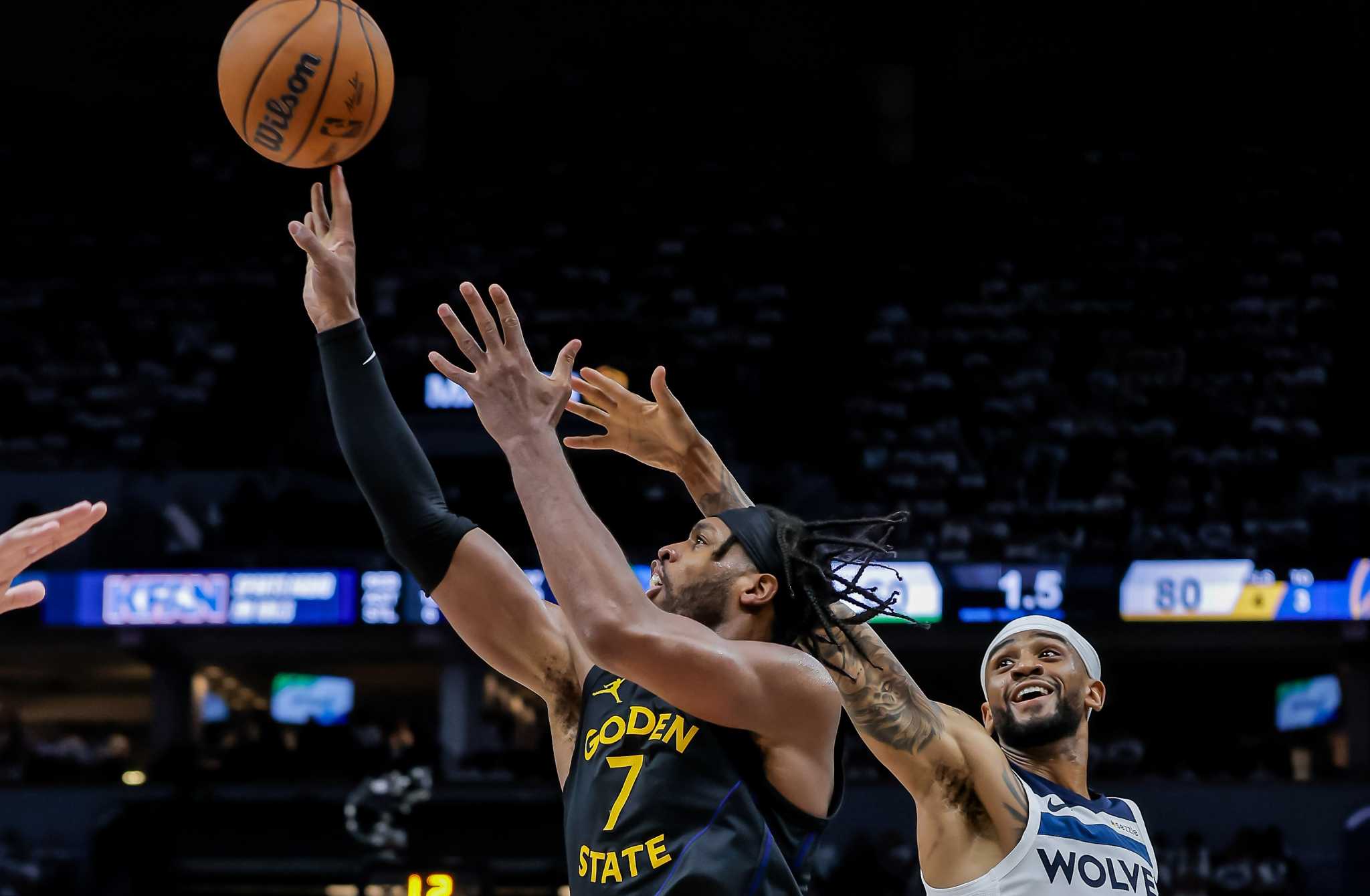 Warriors topple Timberwolves sans Curry, win Game 1 with Hield, depth