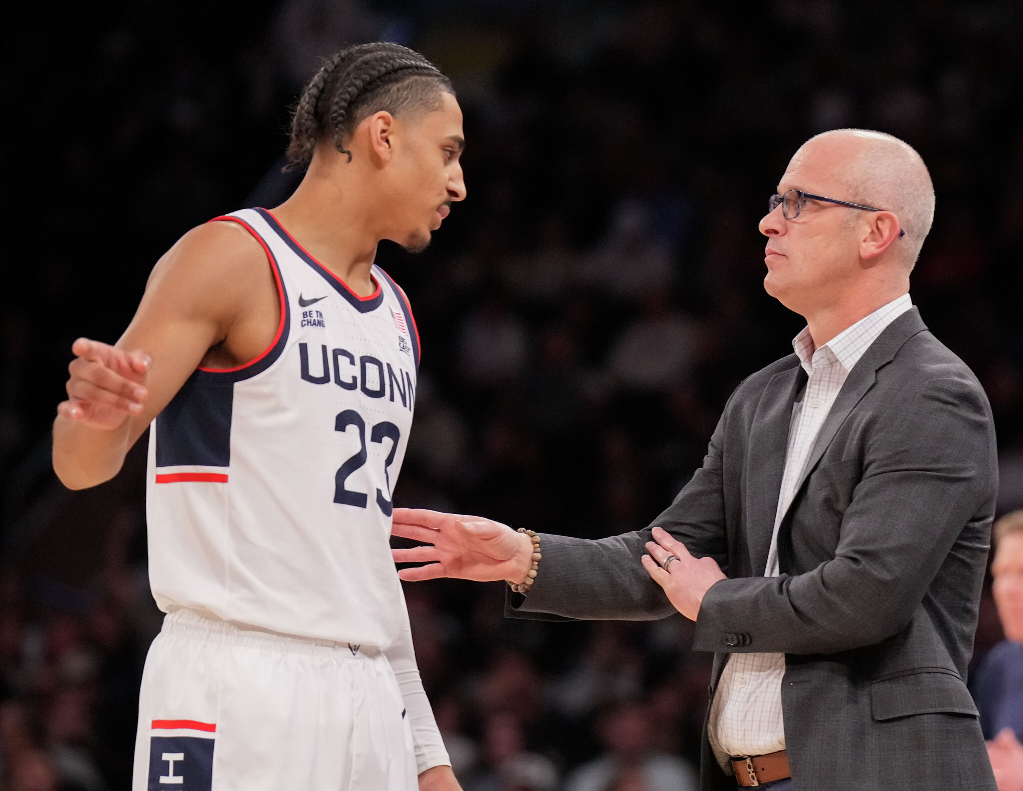 UConn men's basketball get visit from Jayden Ross' brother