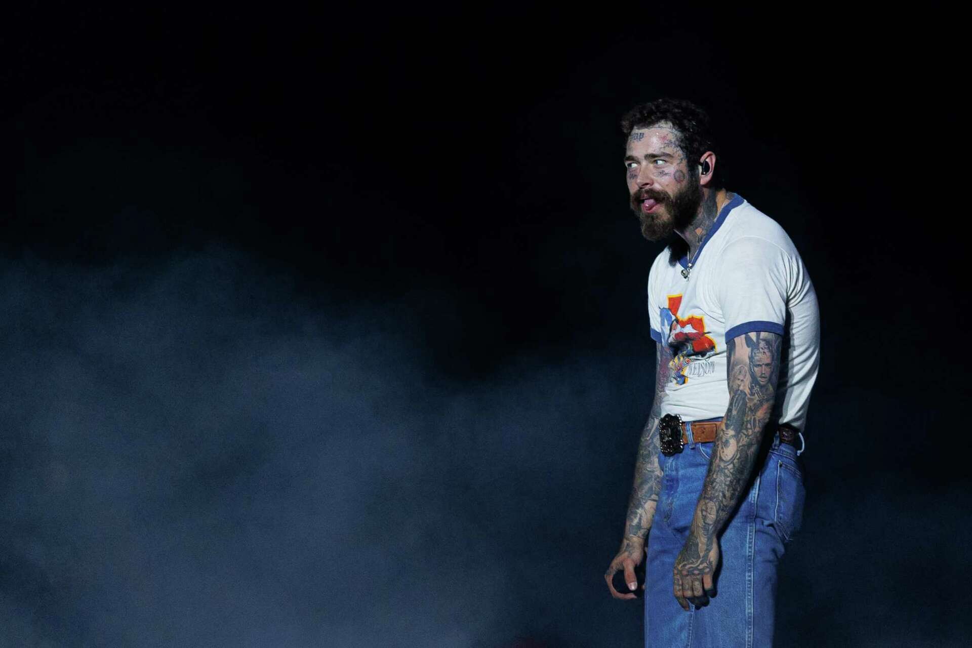 Post Malone poses in camo underwear for new SKIMS campaign