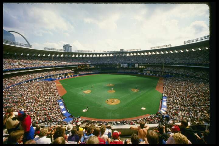 Busch Stadium II, home of the St. Louis Cardinals, opened May 12, 1966