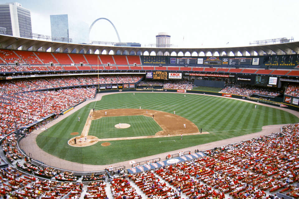 Busch Stadium II, home of the St. Louis Cardinals, opened May 12, 1966