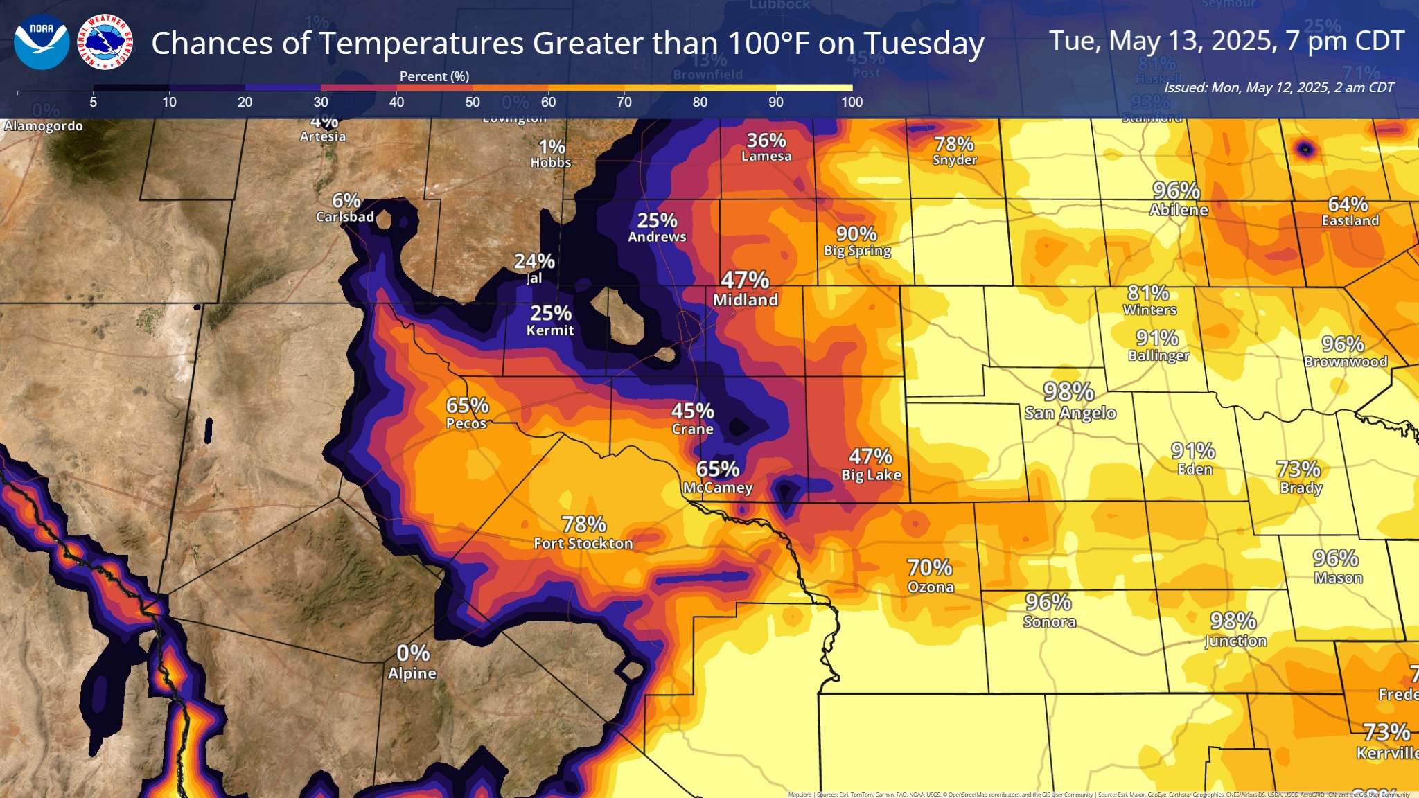 West Texas heat could bring near-record highs this week