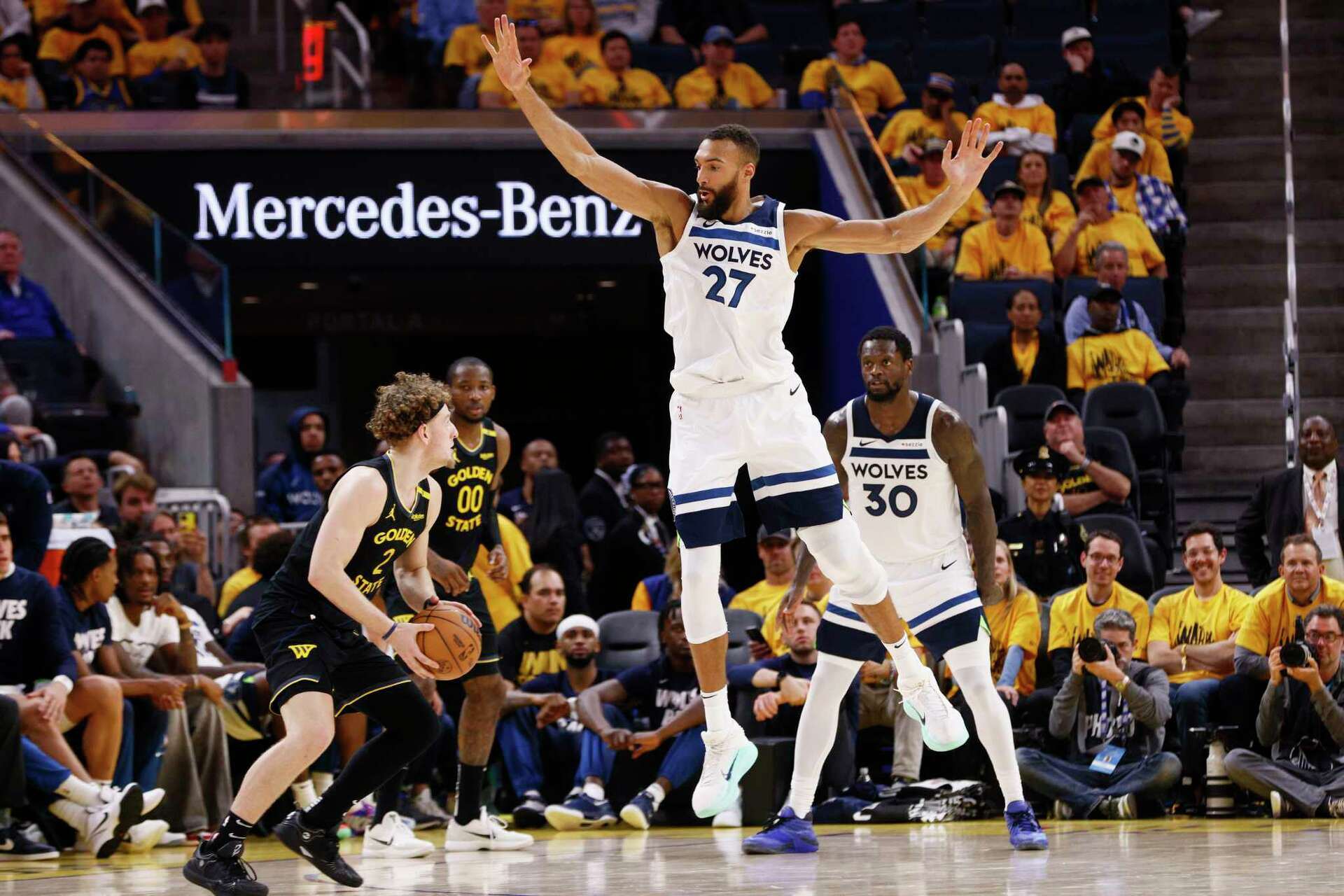 Warriors flattened by T’wolves in second half, on brink of elimination
