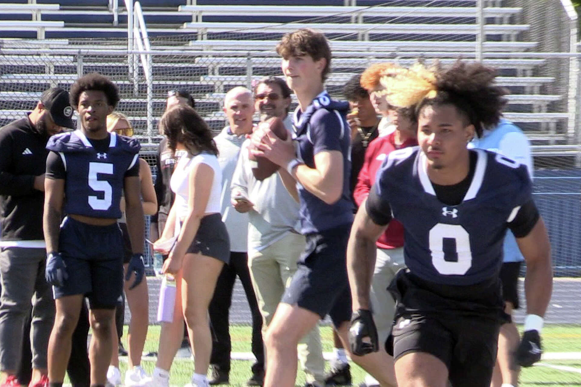 Cheshire Academy QB, receiver impress college coaches at showcase