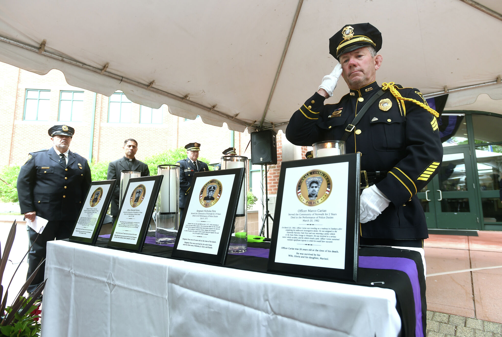 In photos: Norwalk police honor fallen colleagues at service
