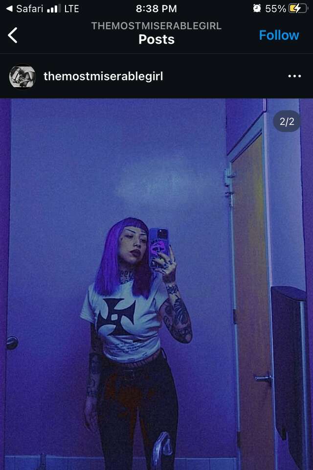 Neo-Nazi icon, Charles Manson tattoo on Ashley Pardo Instagram