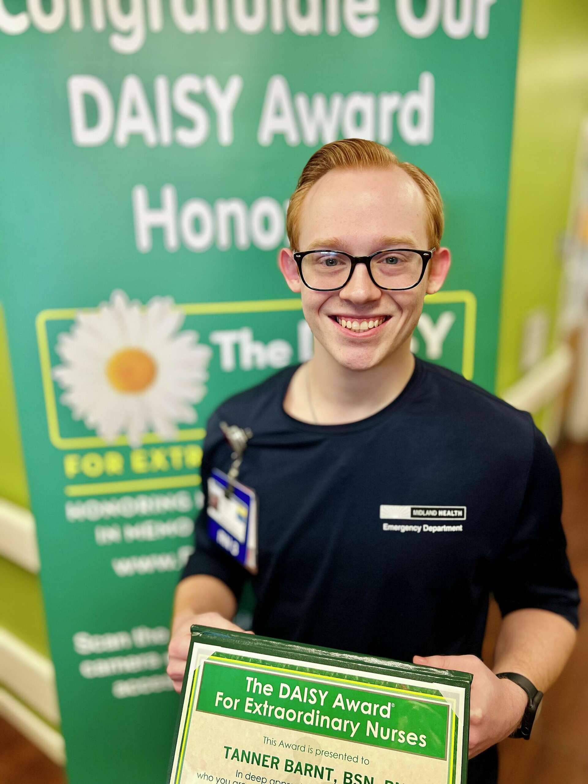 Midland Memorial Hospital awards DAISY honor to RN Tanner Barnt