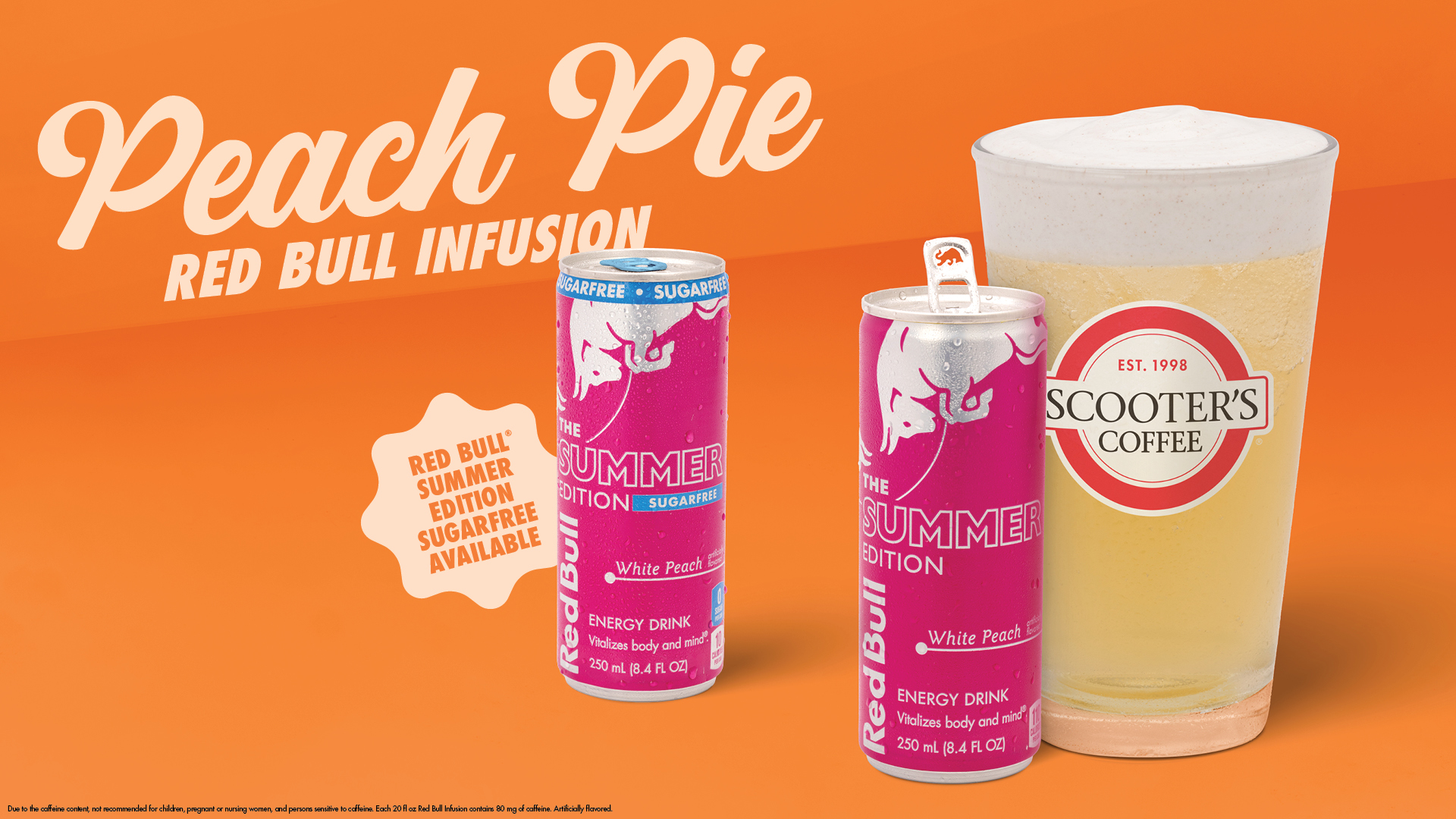 Scooter's Coffee has a new peach pie drink that's made with Red Bull
