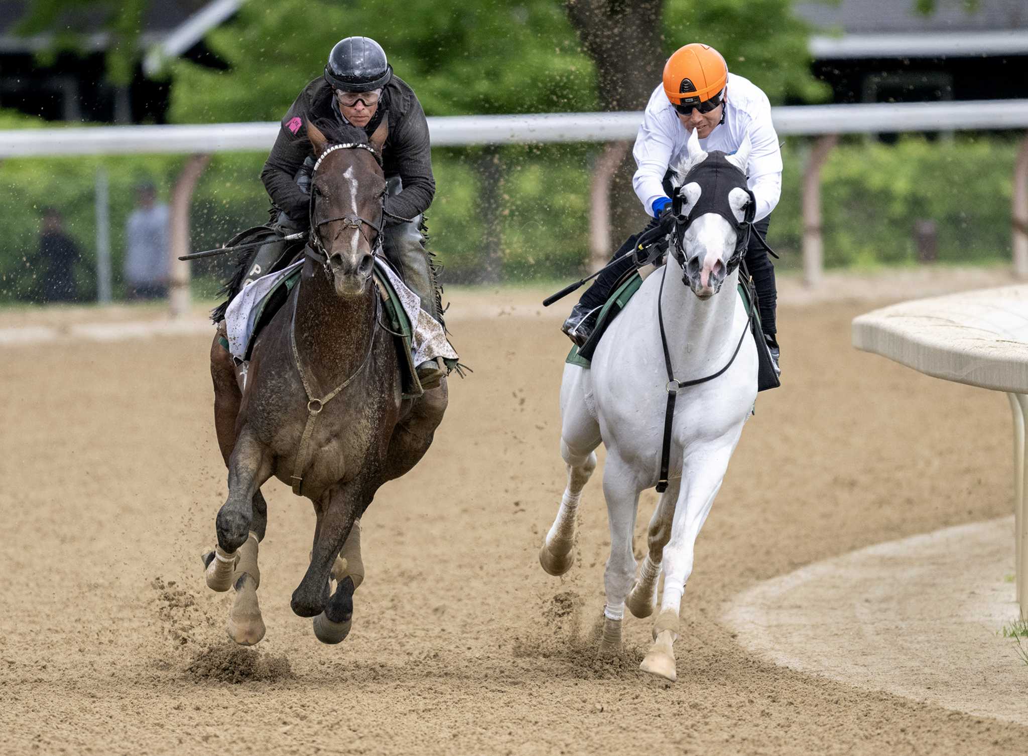 Kentucky Derby winner Sovereignty works out ahead of Belmont Stakes