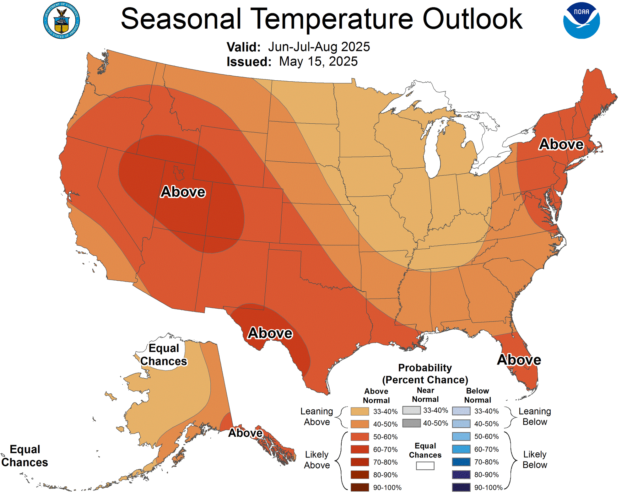 U.S. summer 2025 forecast predicts hotter, wetter weather conditions