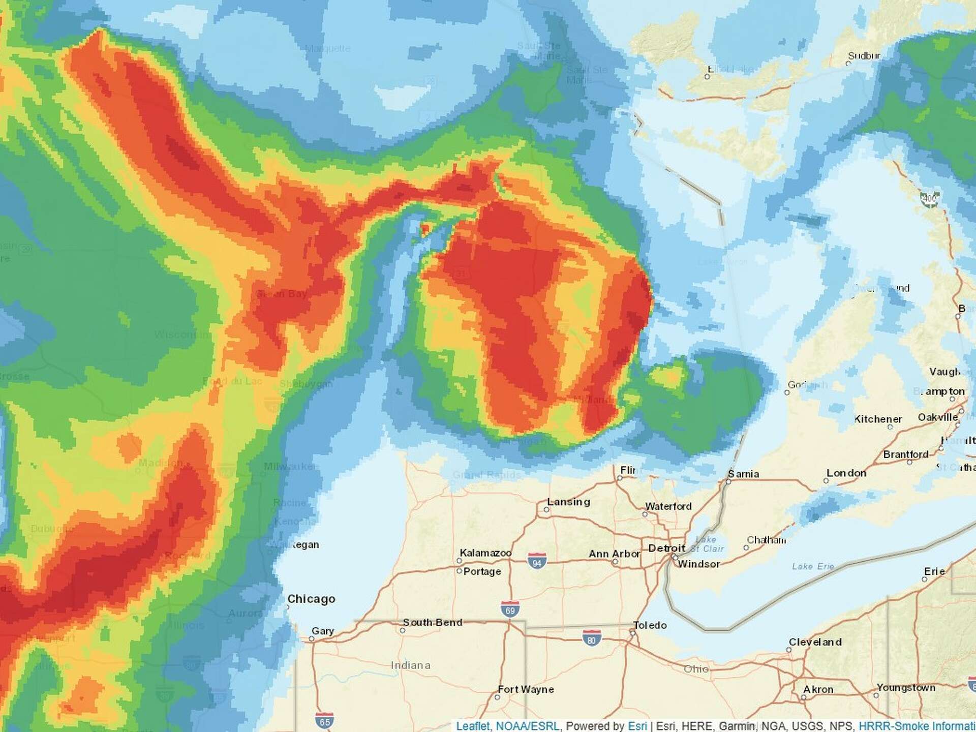 Air Quality Advisories issued across Michigan from Canada wildfires