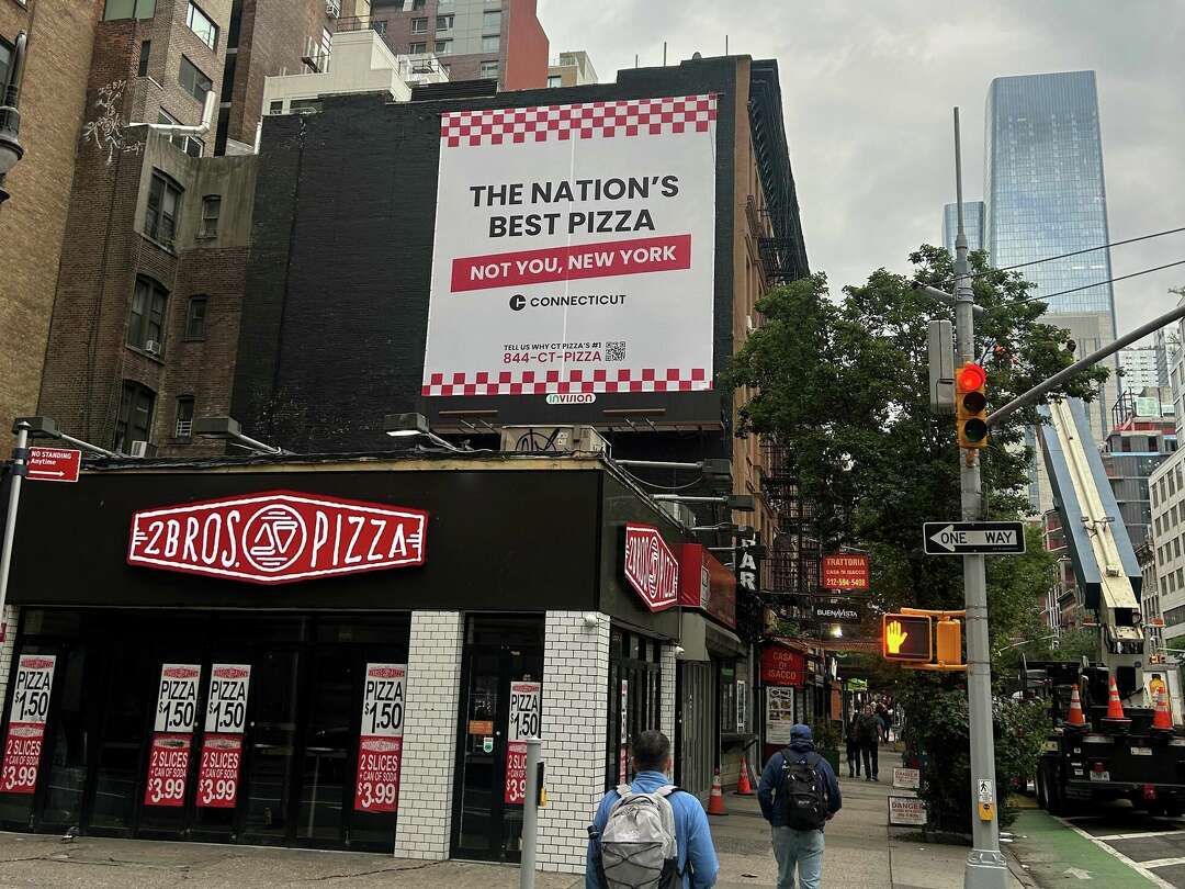 Connecticut trolls New York with CT pizza billboards in Manhattan