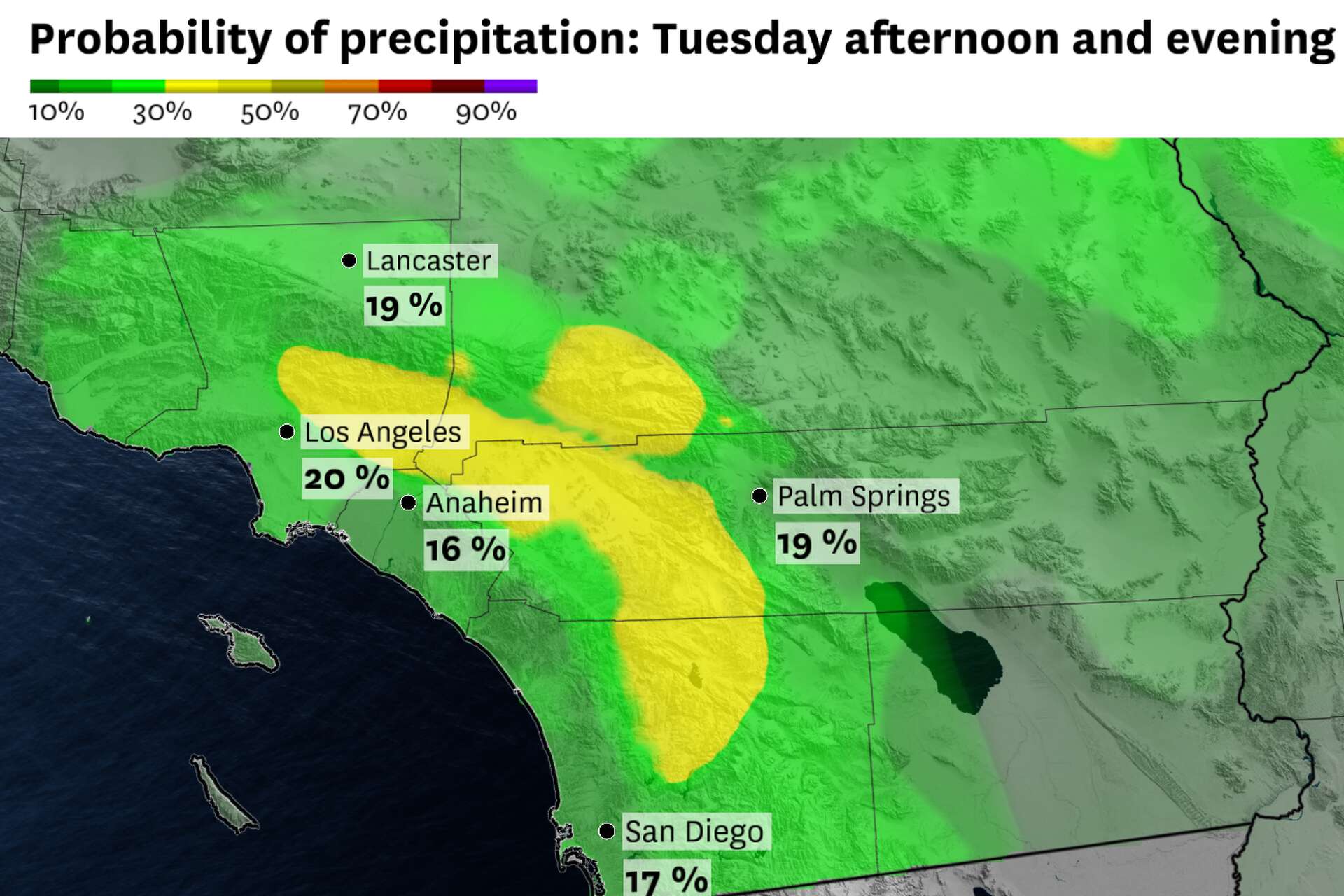 California thunderstorms could hit southern part of state Tuesday