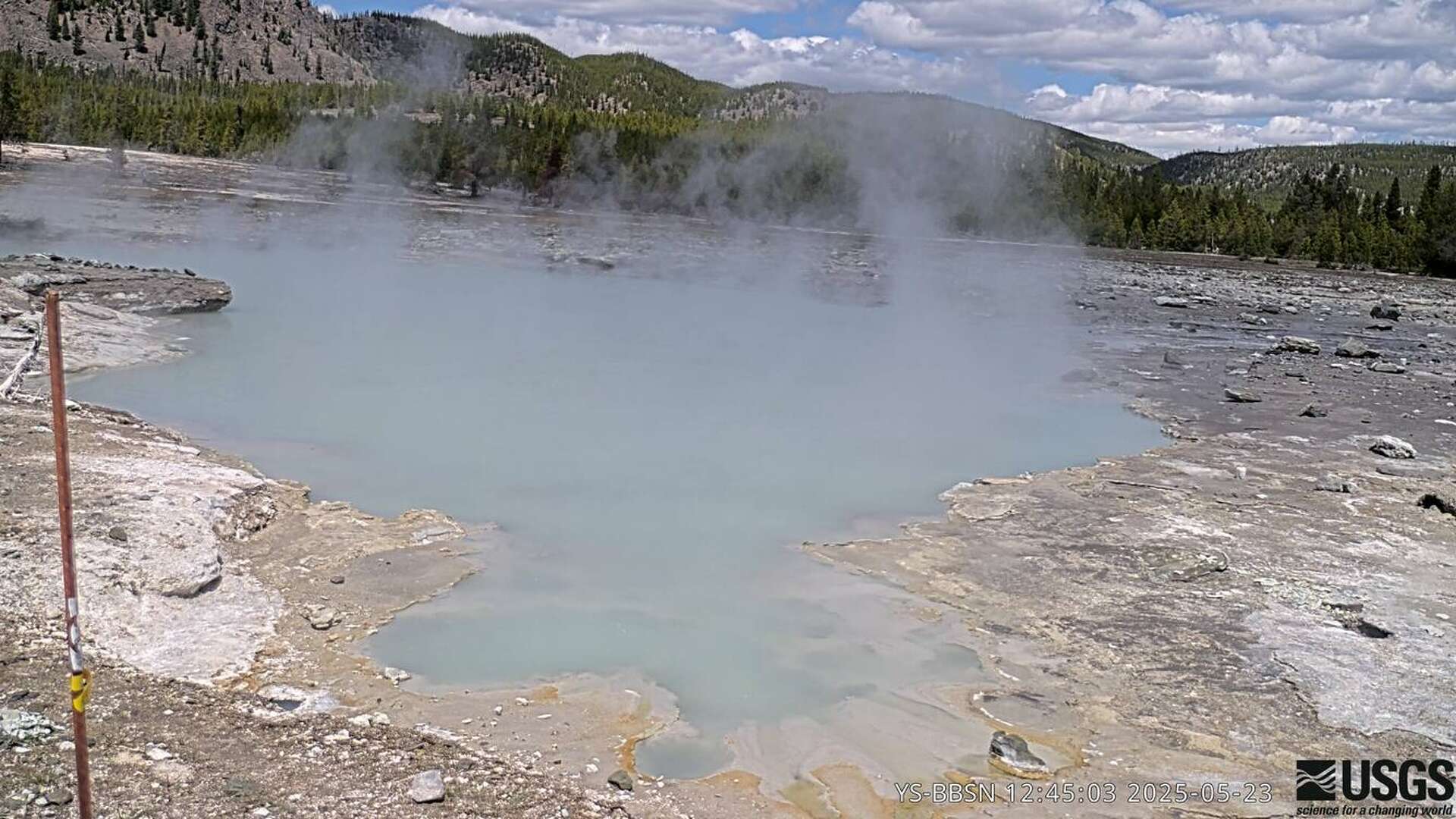 Yellowstone Black Diamond Pool shows eruption after 2024 blast