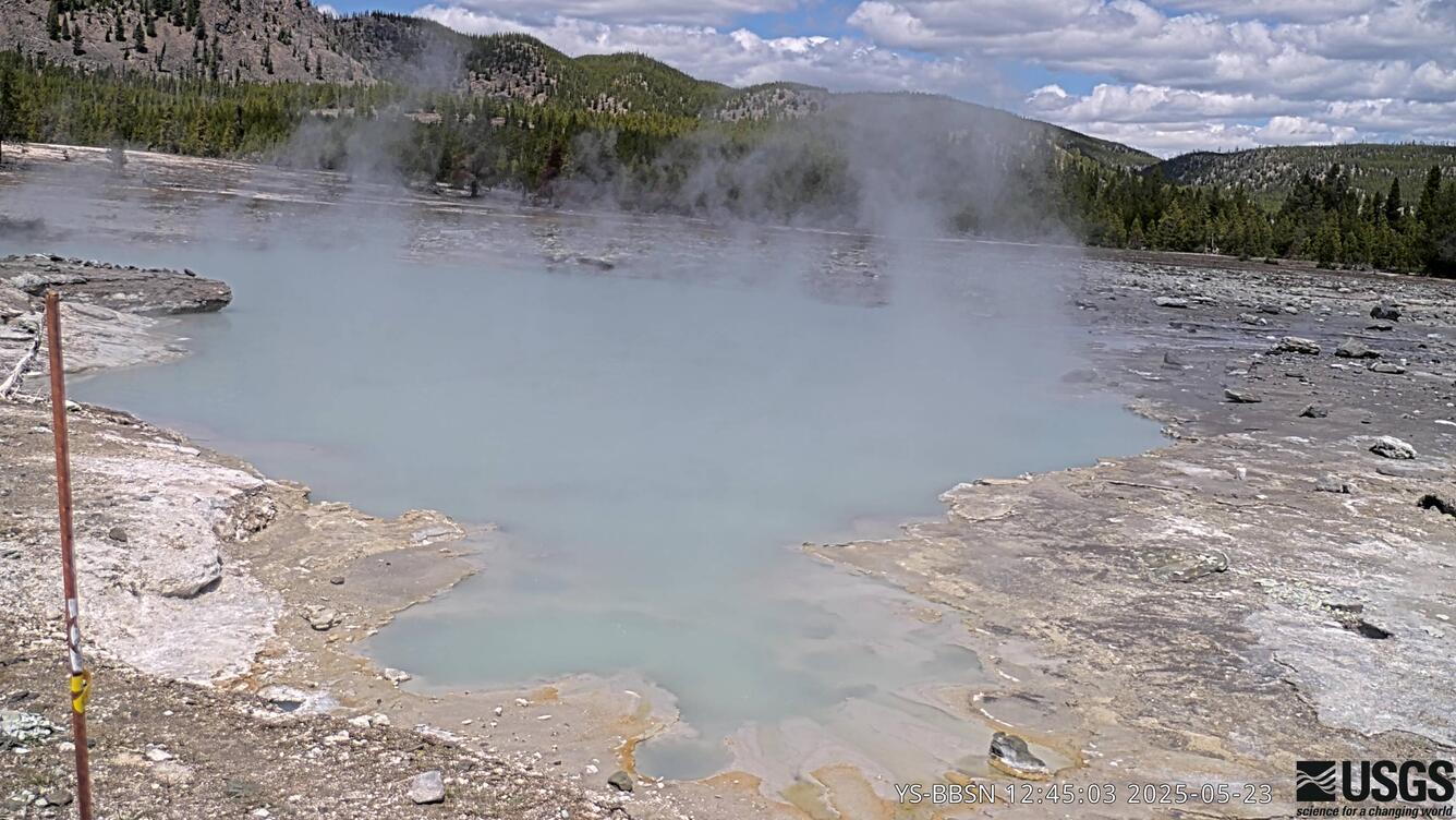 Yellowstone Black Diamond Pool shows eruption after 2024 blast