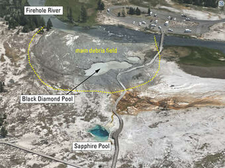Yellowstone Black Diamond Pool shows eruption after 2024 blast