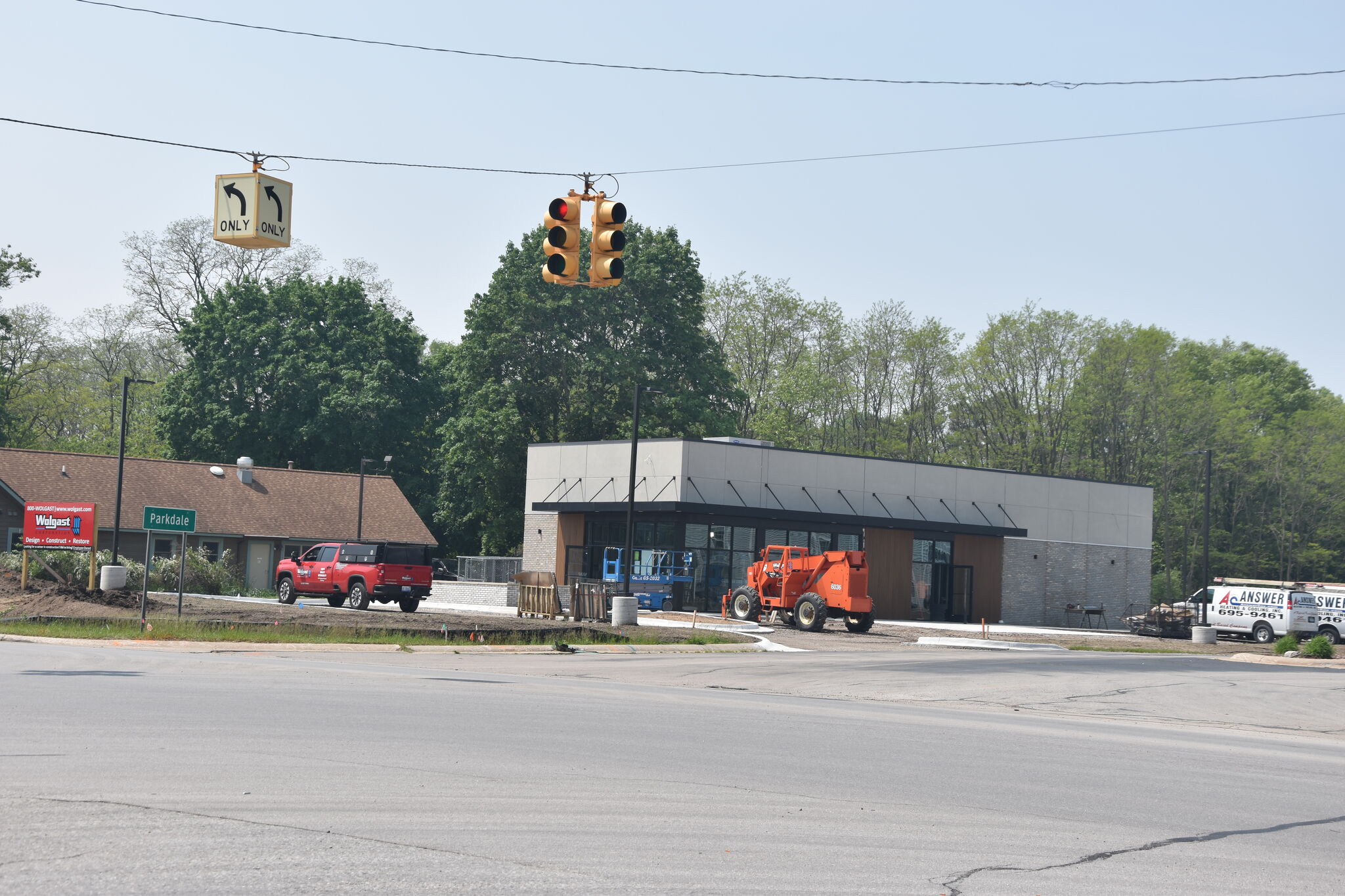Starbucks Manistee project progressing as outer shell component done