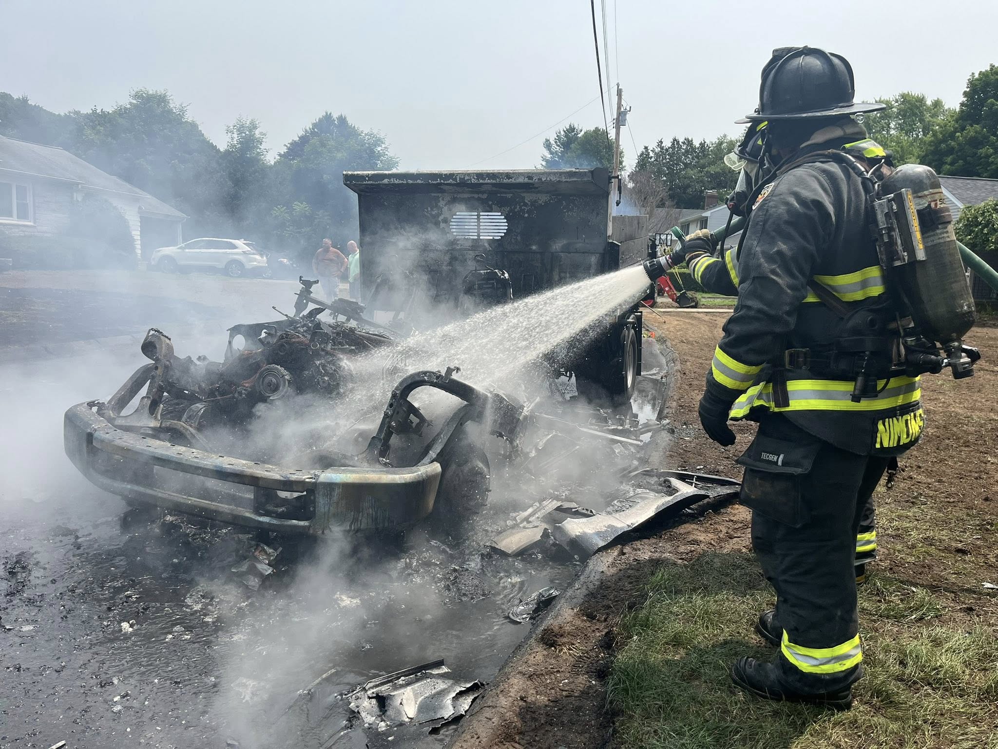Ansonia Fire Department puts out dump truck fire in north end