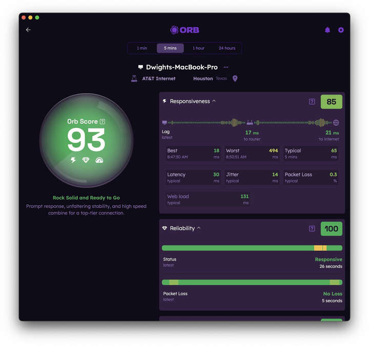 Orb app tracks the health of home WiFi networks
