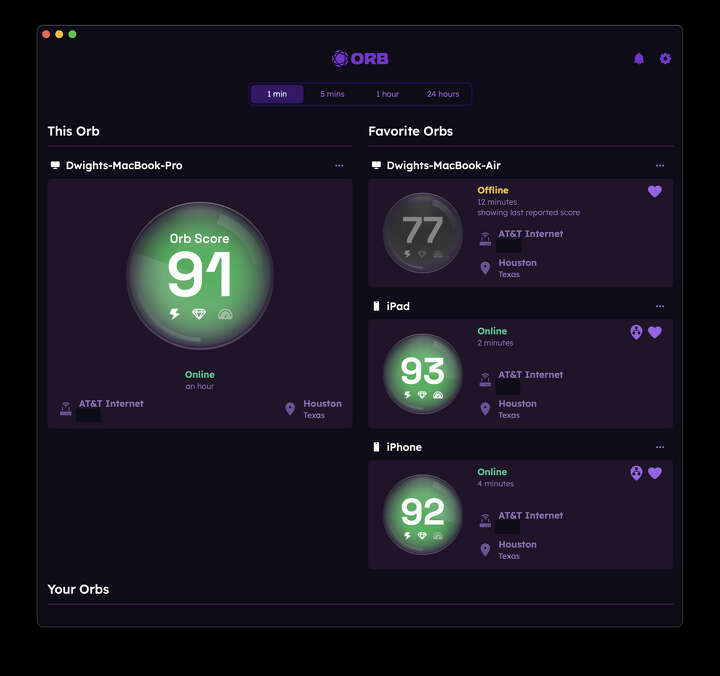 Orb app tracks the health of home WiFi networks