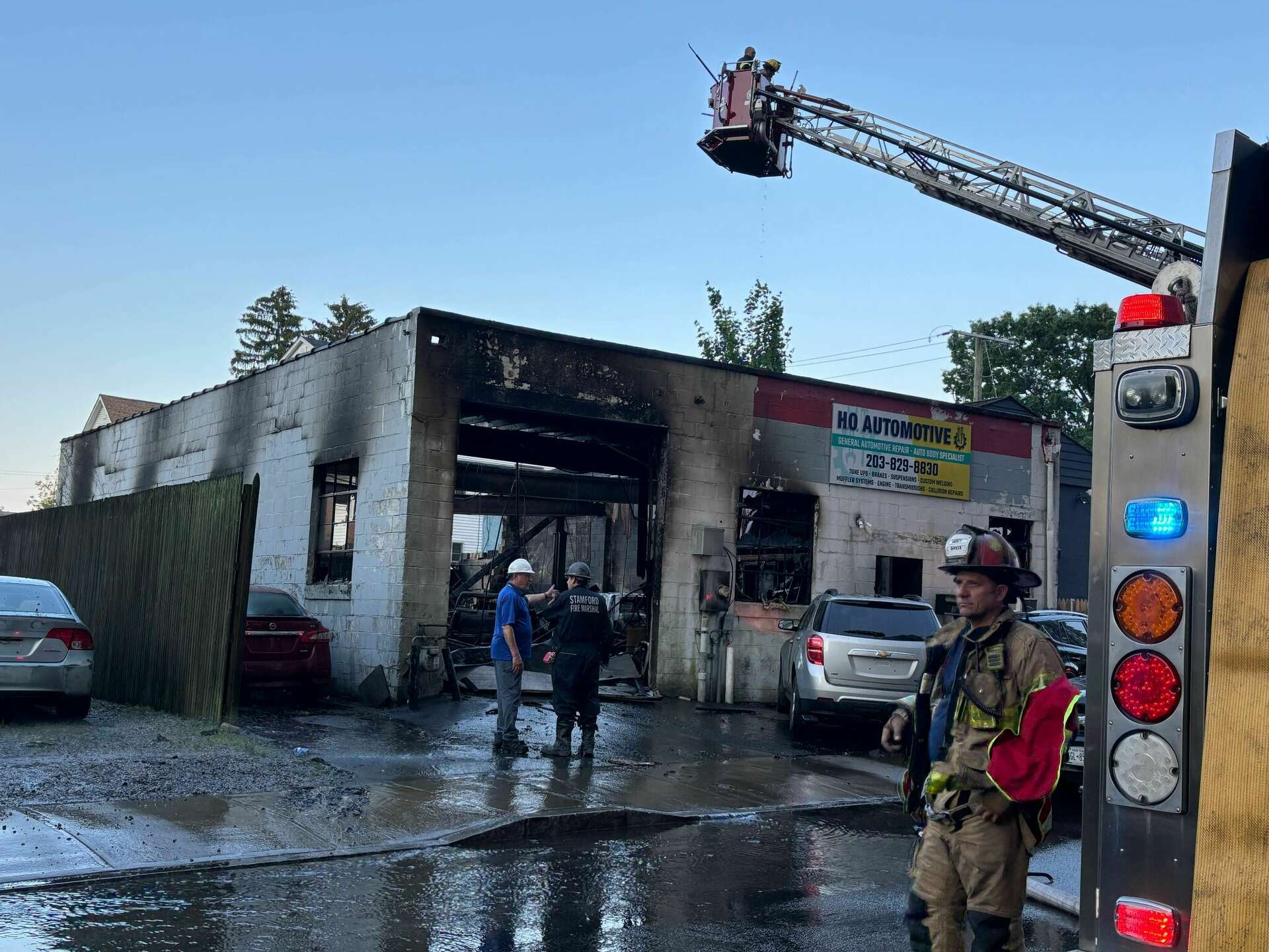 Fire at Stamford auto body shop leaves one person injured: Official