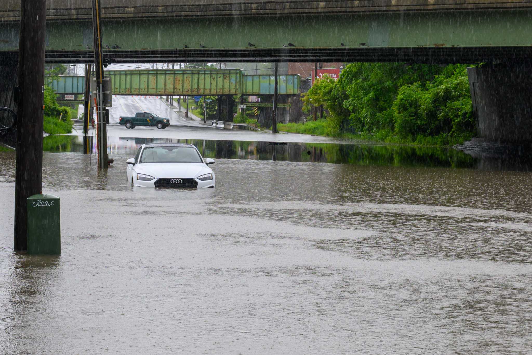 Roads flood around region as heavy rainfall persists
