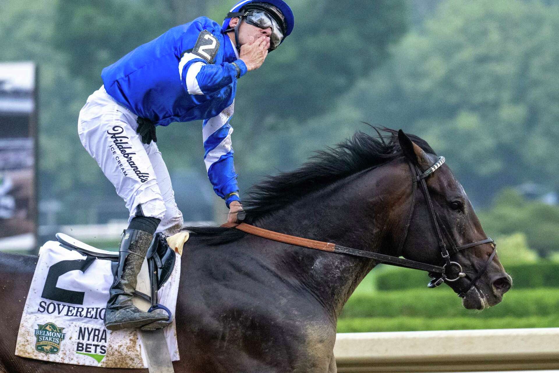 Sovereignty wins Belmont Stakes at Saratoga Race Course