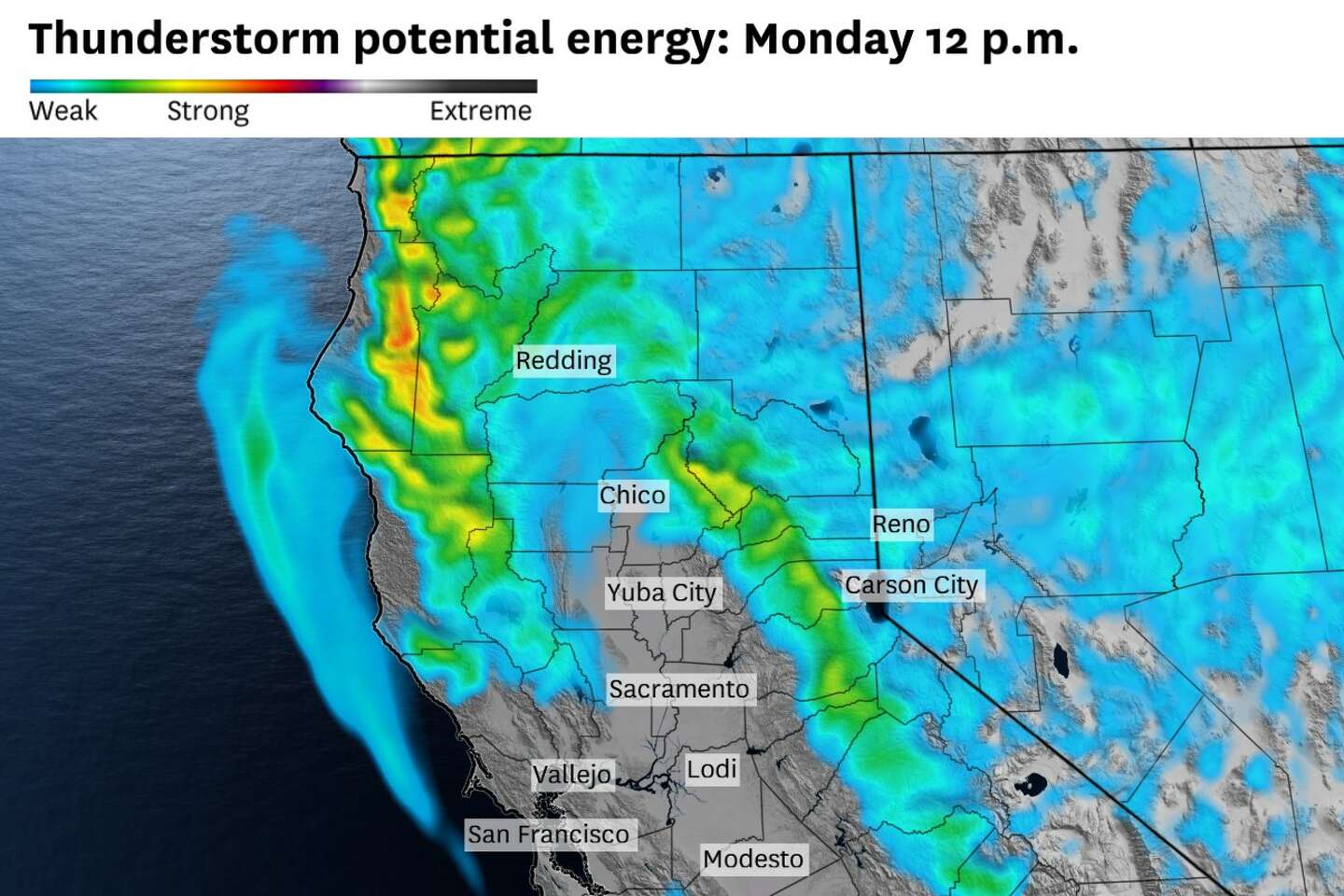 Northern California weather: Heat advisory, thunderstorms continue