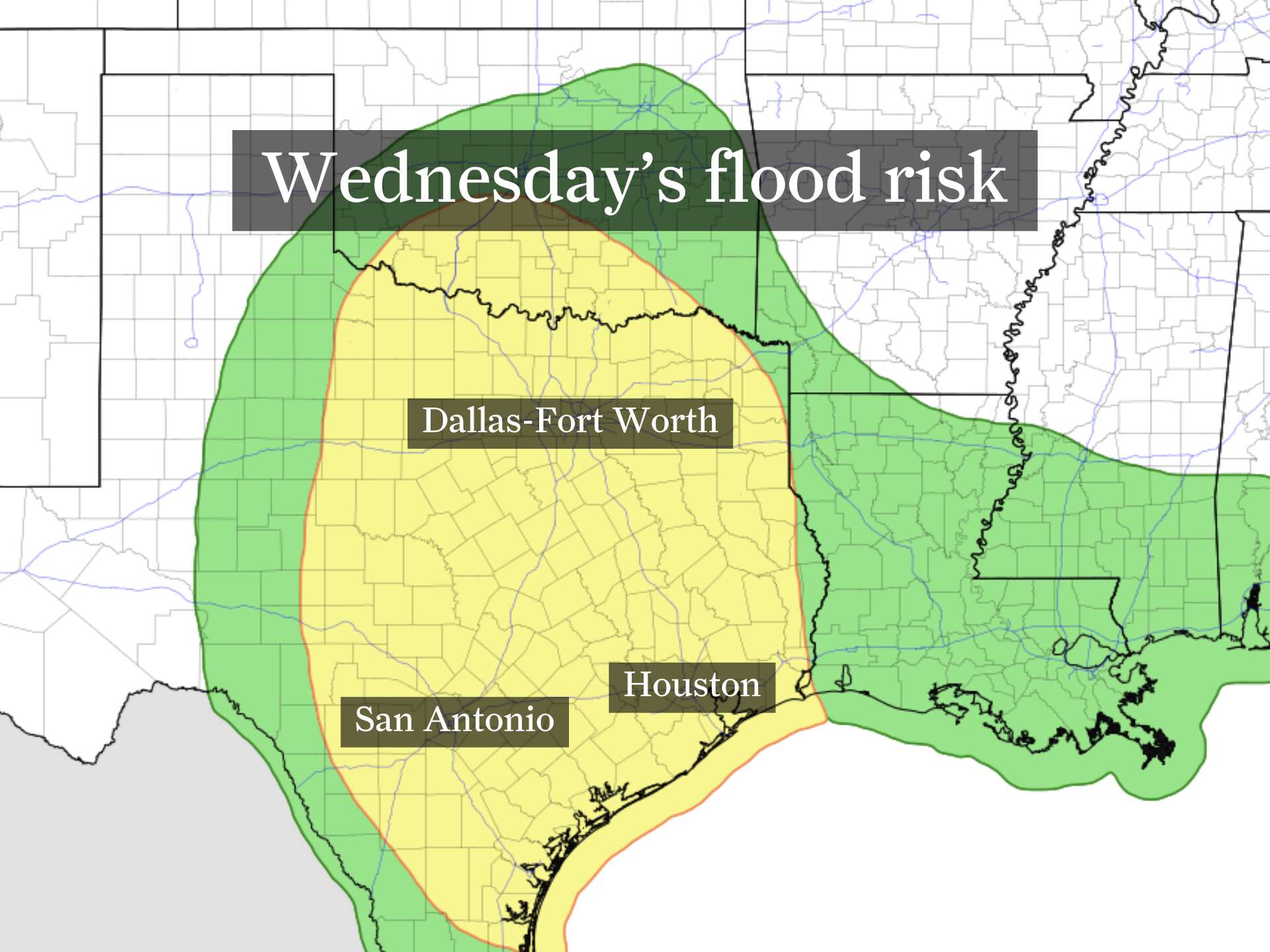 Flood risk in Houston peaks Wednesday. How much rain will we get?