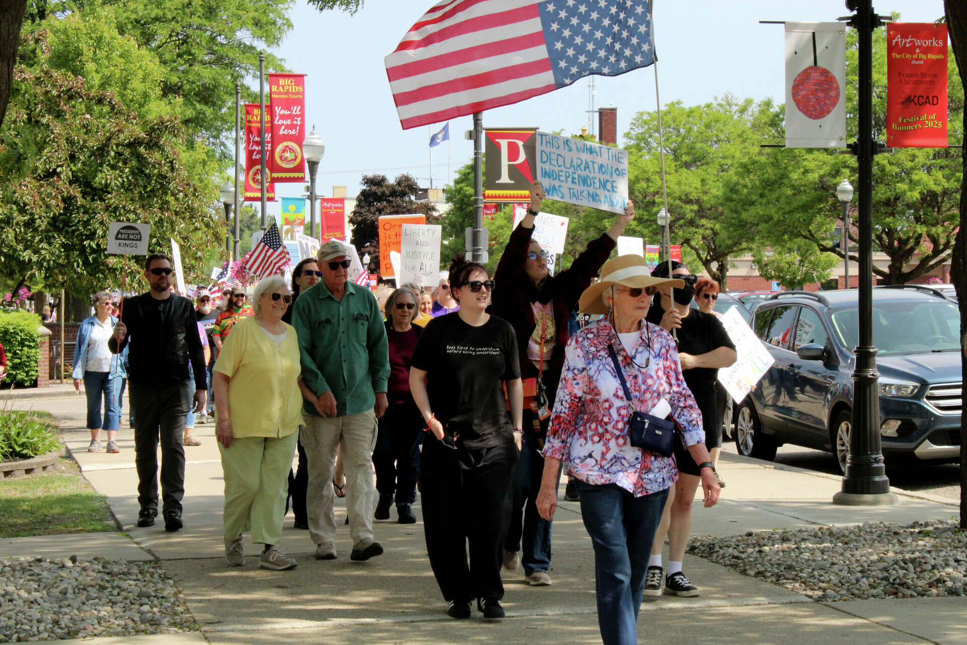 Big Rapids 'No Kings' protest draws hundreds in West Michigan