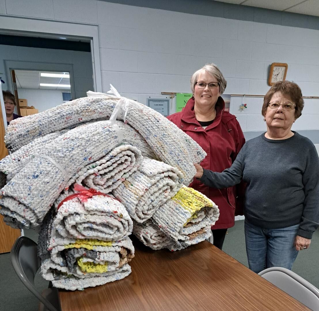 Ubly Parish group crochets sleeping mats from plastic bags