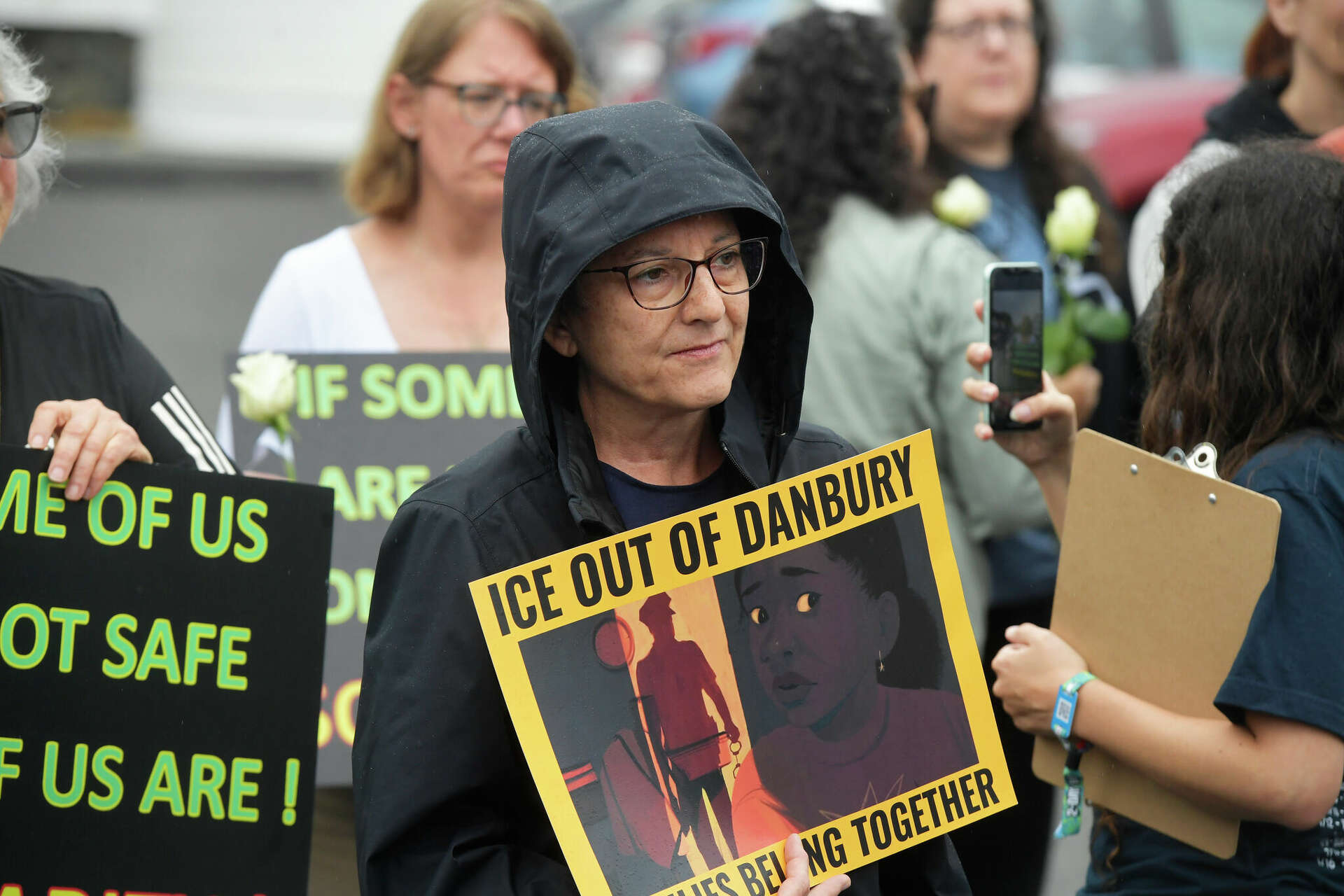 Protesters in Danbury denounce recent ICE detainments in city