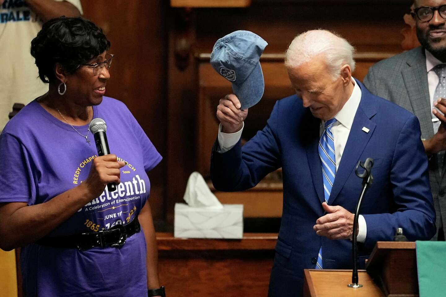 Joe Biden visits Galveston’s historic Reedy Chapel for Juneteenth