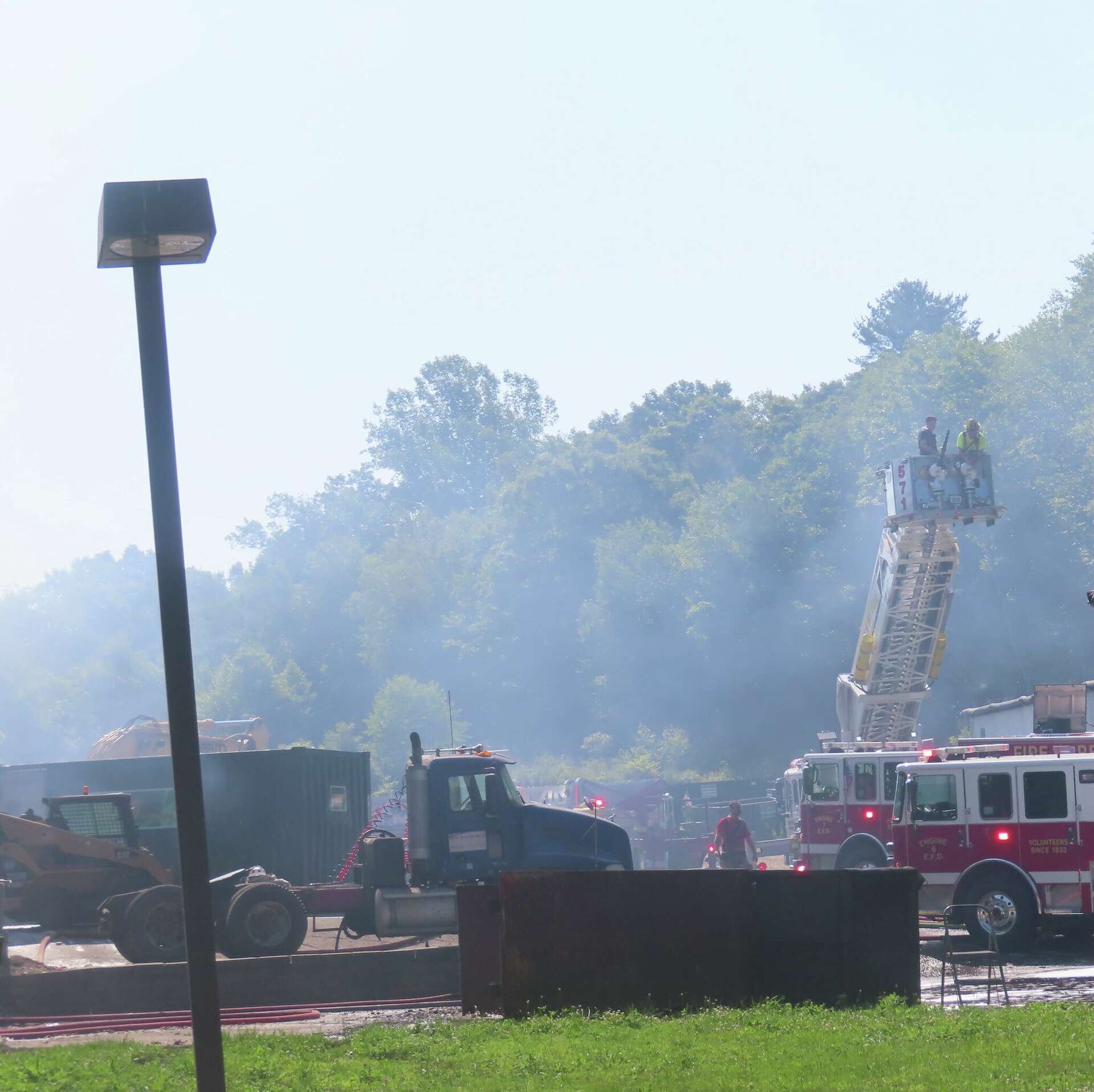 Large fire at Deep River Transfer Station extinguished