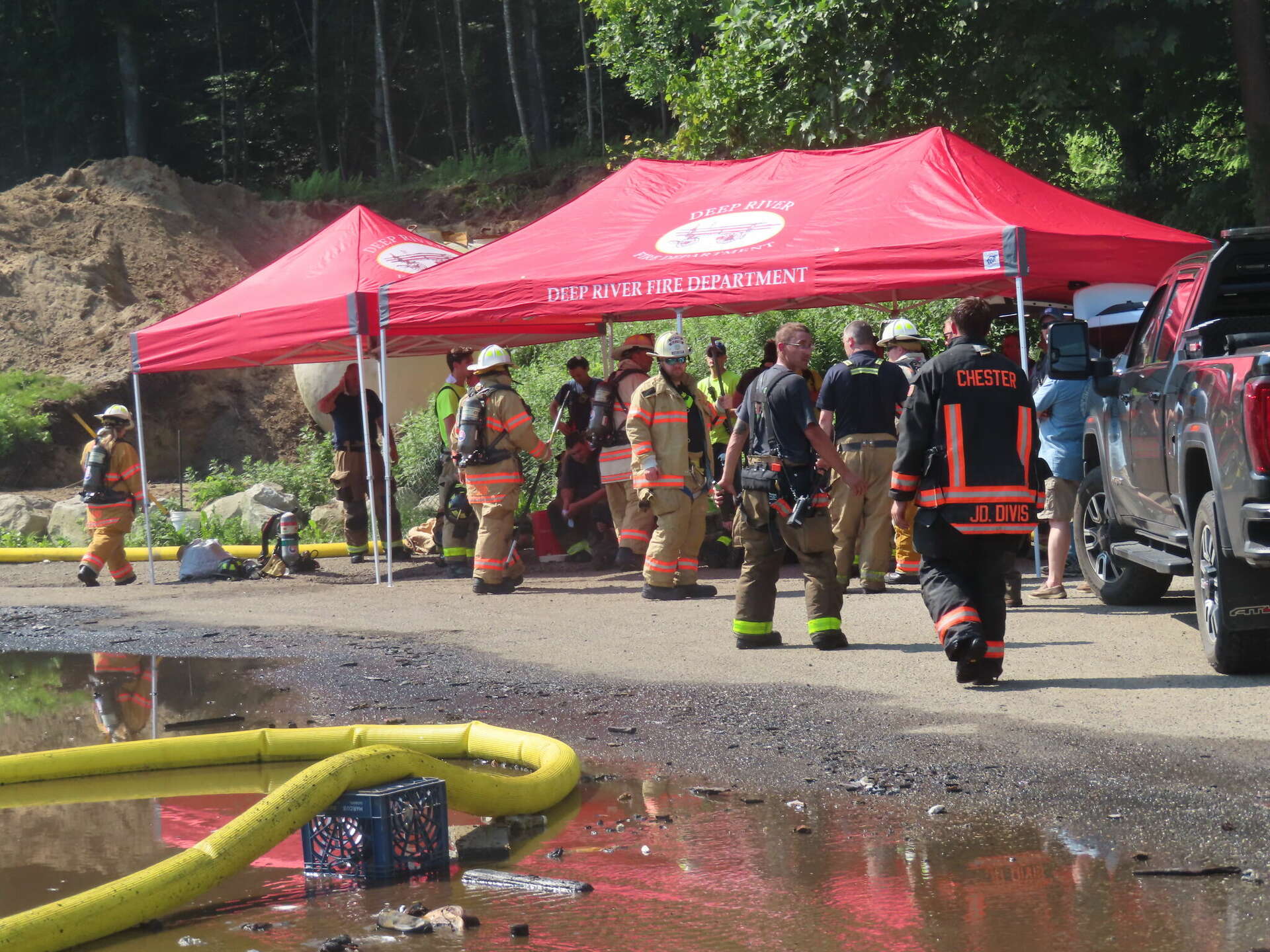 Large fire at Deep River Transfer Station extinguished