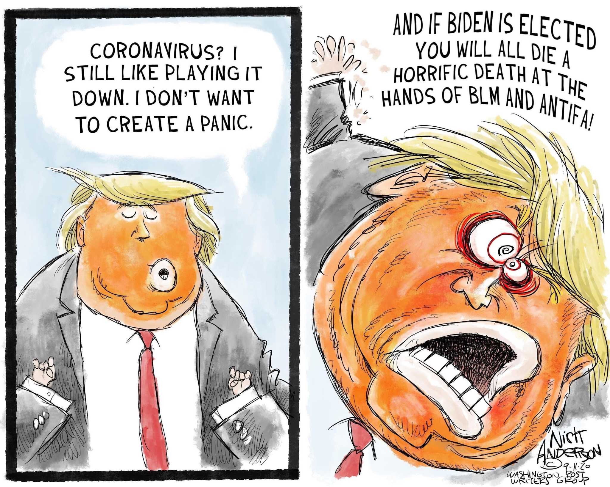 Editorial cartoon: Panic!