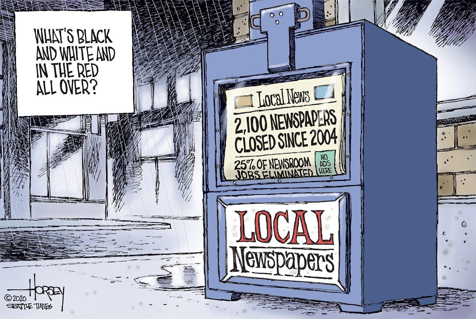 Editorial cartoon: Bad news for news