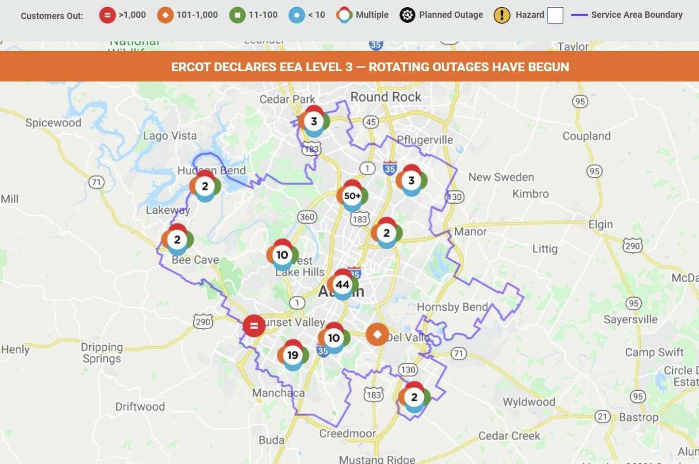 Rolling power outages lasting longer than expected, Austin Energy says