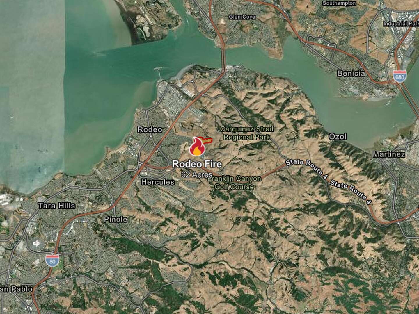 Rodeo Fire off of Highway 4 burns over 60 acres