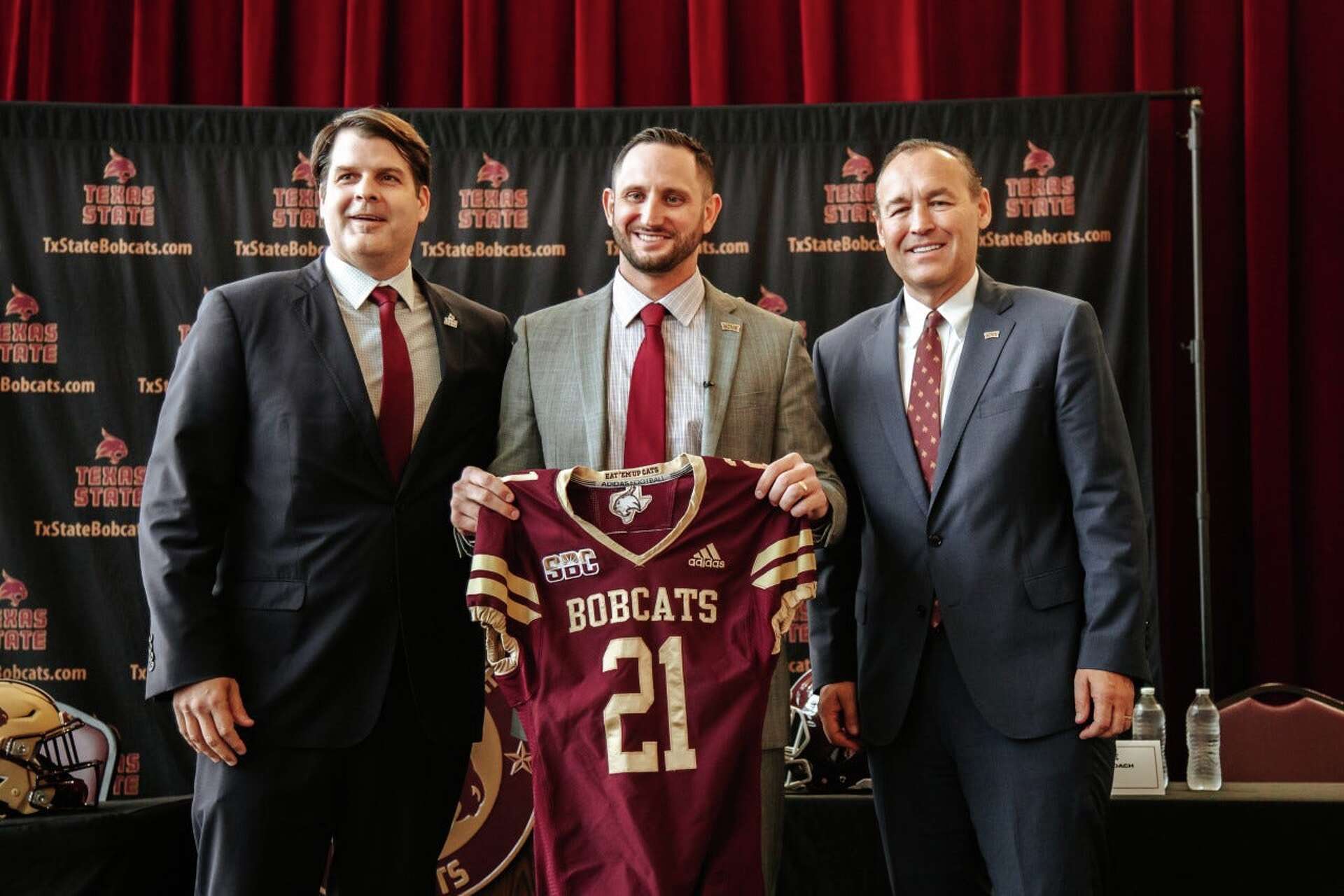 Texas State introduces new coach Kinne, who pledges to recruit Texas
