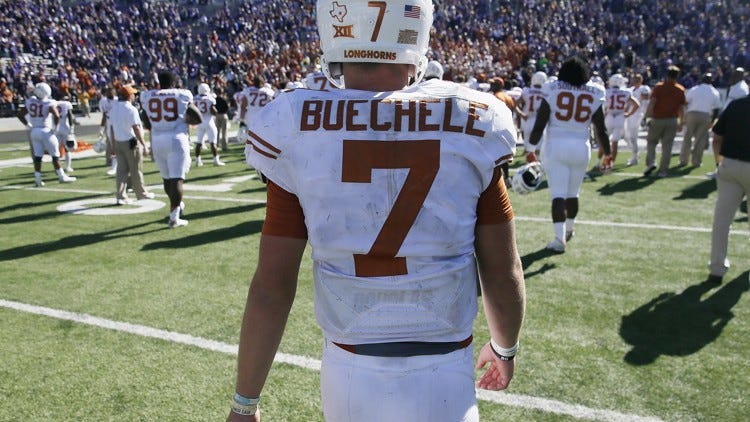 Bohls: Steve Buechele proud of son’s past year; Smart elated for future
