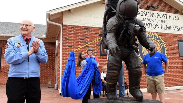 Hometown salutes retired astronaut Alan Bean with statue
