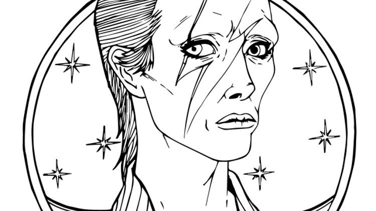 Download David Bowie coloring page by Austin artist