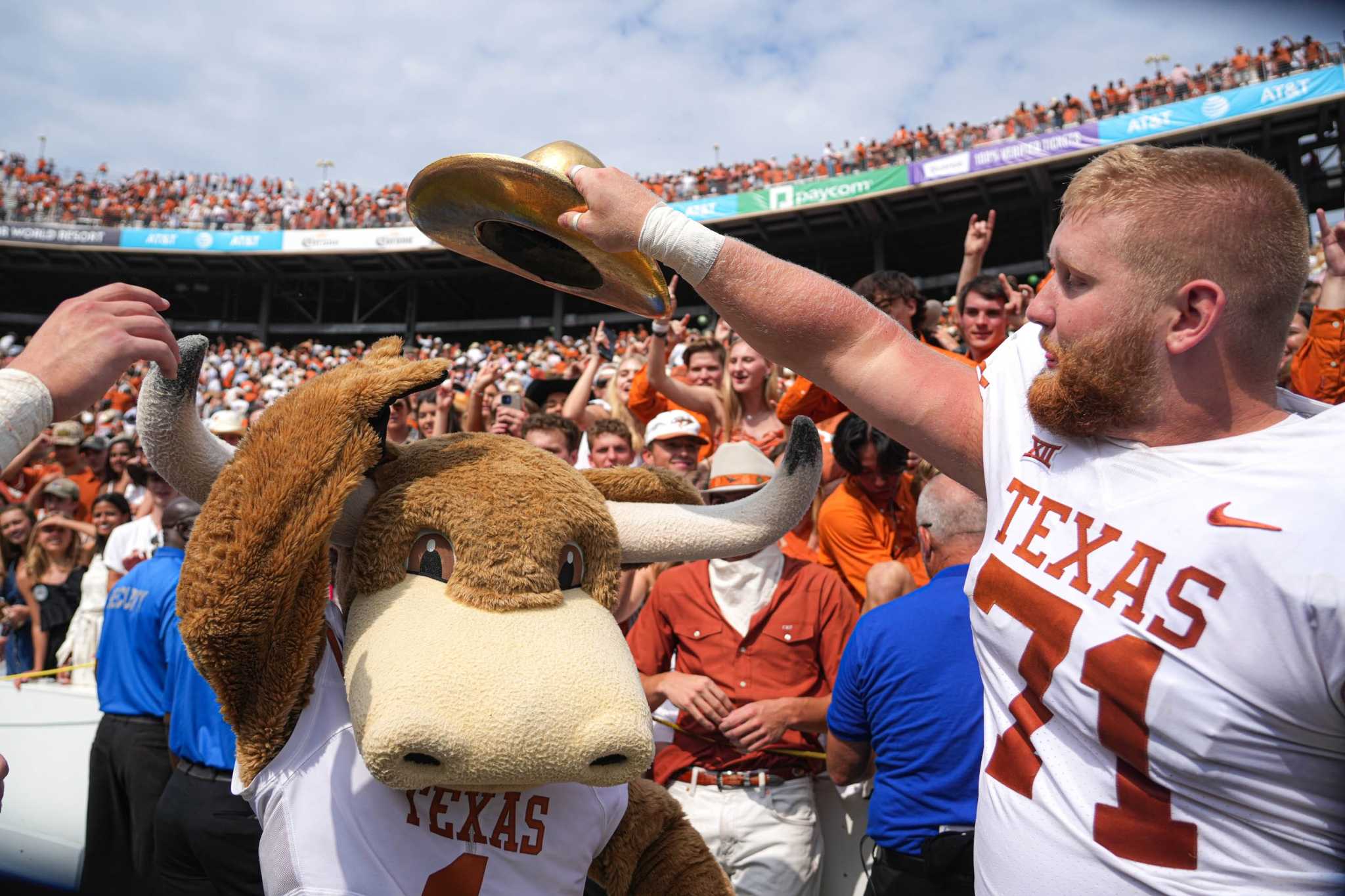 Texas Longhorns talk about Red River Rivalry football game