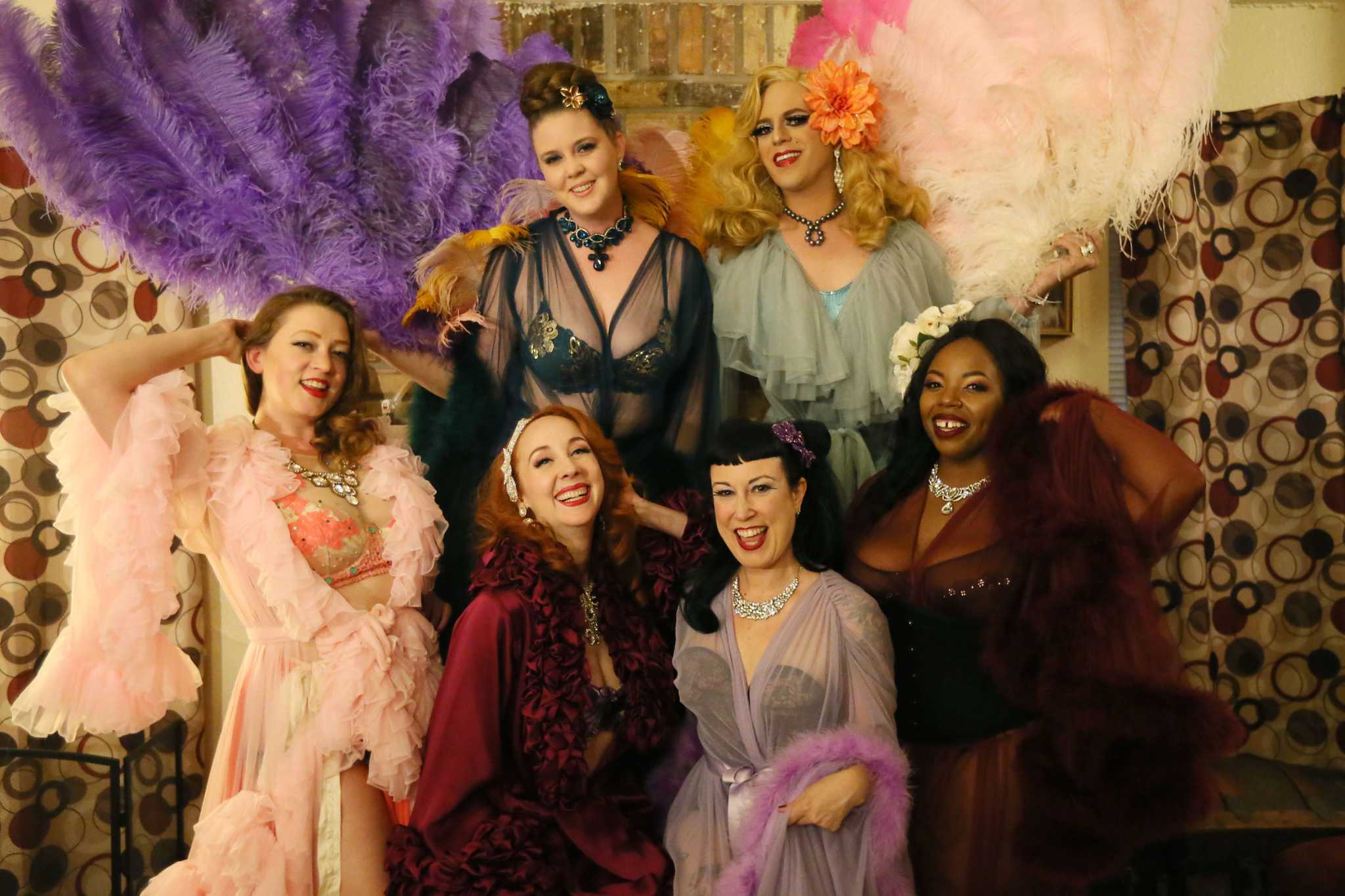 Austin's Jigglewatts Burlesque company performs with live jazz band
