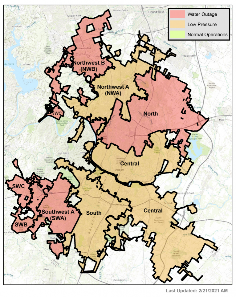 Water outage update: Service partially restored for parts of Austin