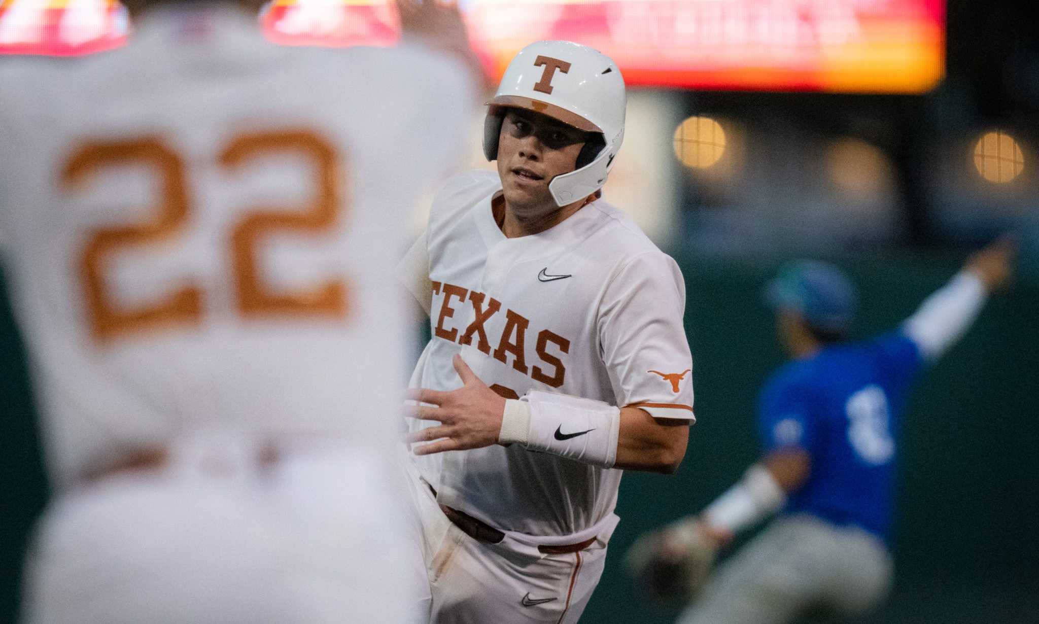 Texas catcher Garret Guillemette returns to baseball game versus Miami