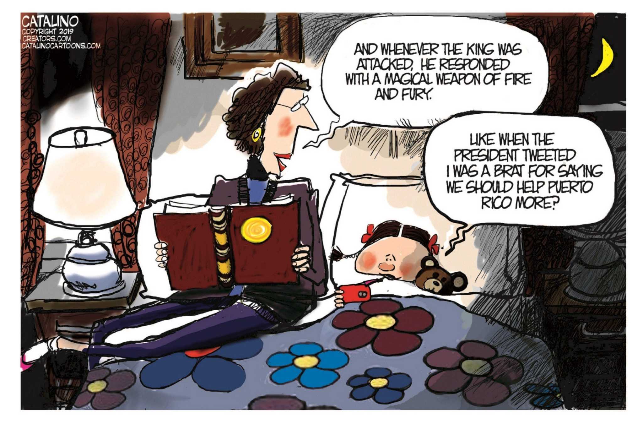 Editorial cartoon: The bedtime story