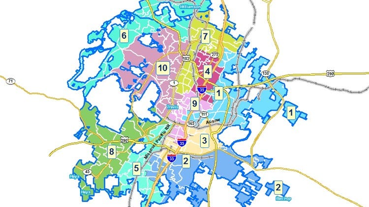 Commission continues to revise draft map of Austin City Council districts