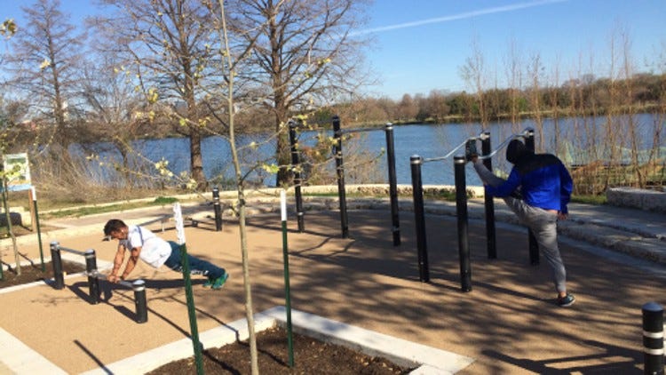 New exercise station opens at east end of boardwalk